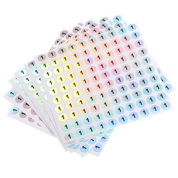 Uxcell Number Stickers, Number 1 Round Number Labels Reflective Sticker for Numbering Sorting ...