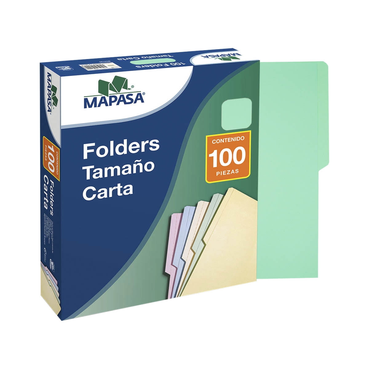 Folder Tamaño Carta Color Verde 100 Piezas Mapasa | Walmart en línea