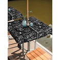 Black White Theme Square Outdoor Tablecloth with Umbrella Hole Modern ...
