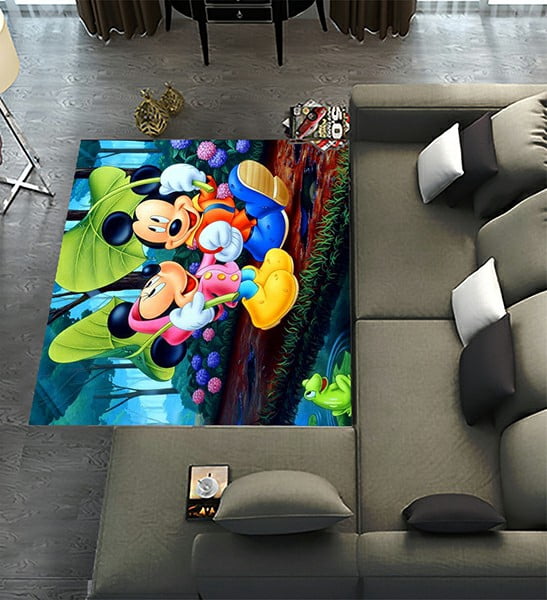 DEYOU Mickey Mouse And Minnie Mouse Area Rugs 6 x 8ft Floor Carpet Mat ...