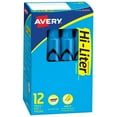 (2 pack) Avery Hi-Liter Desk-Style Highlighter, Fluorescent Blue ...