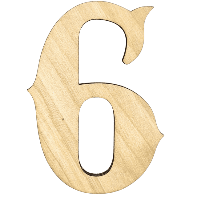 Krafty Supply 10" Tall Birch Plywood Letter 6 |1/4" Thick | Western ...