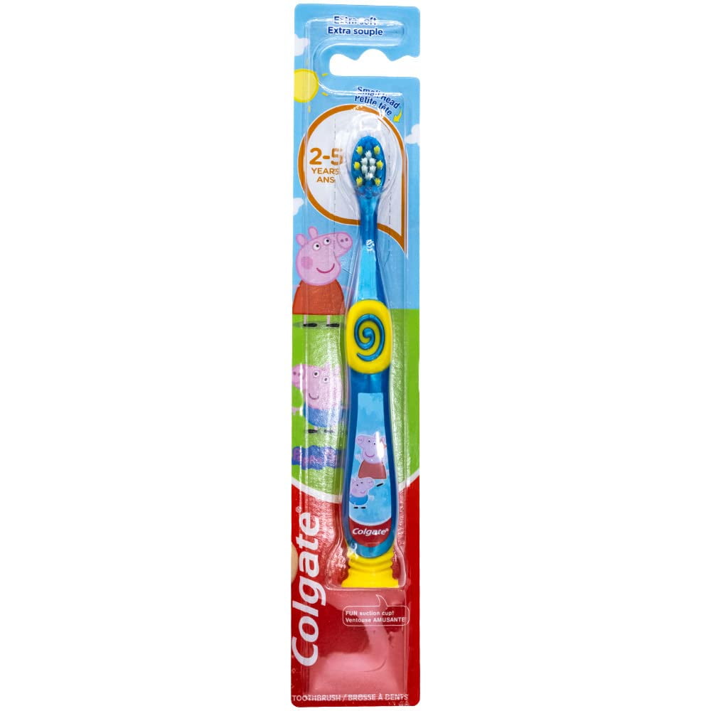 Colgate Kids Toothbrush, Peppa Pig Characters, with Suction Cup for ...
