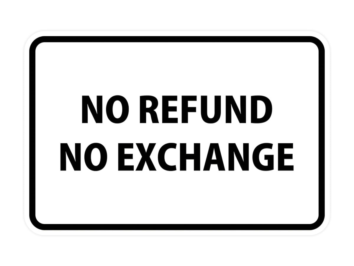 Classic Framed No Refund No Exchange (White) - Medium - Walmart.com