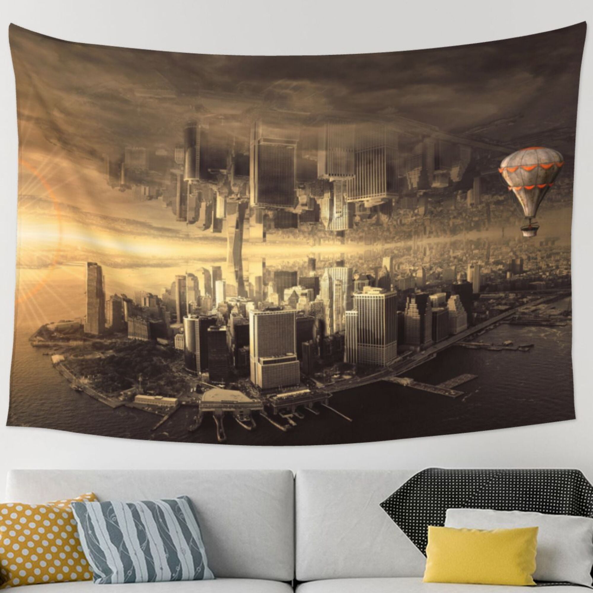 TEQUAN Fantasy Cyberpunk City Pattern Large Tapestry, Aesthetic ...