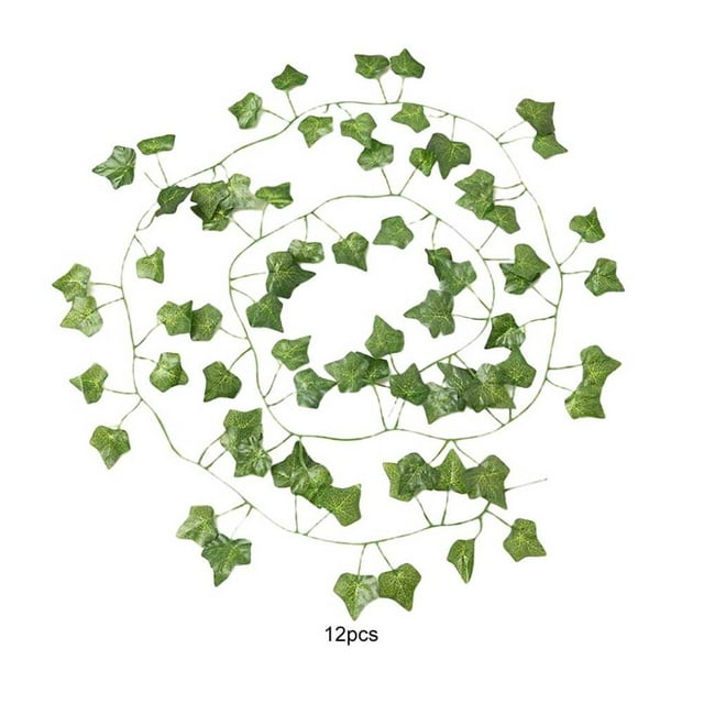 12pcs Artificial Ivy Fake Vines Greenery Leaves UV Resistant Hanging ...