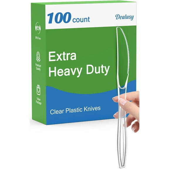 200 Pieces Clear Plastic Knives Heavy Duty Disposable -, BPA-Free, Heat ...