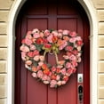 13.7-inch Heart-Shaped Artificial Rose Wreath Pink Bouquet with Gold ...