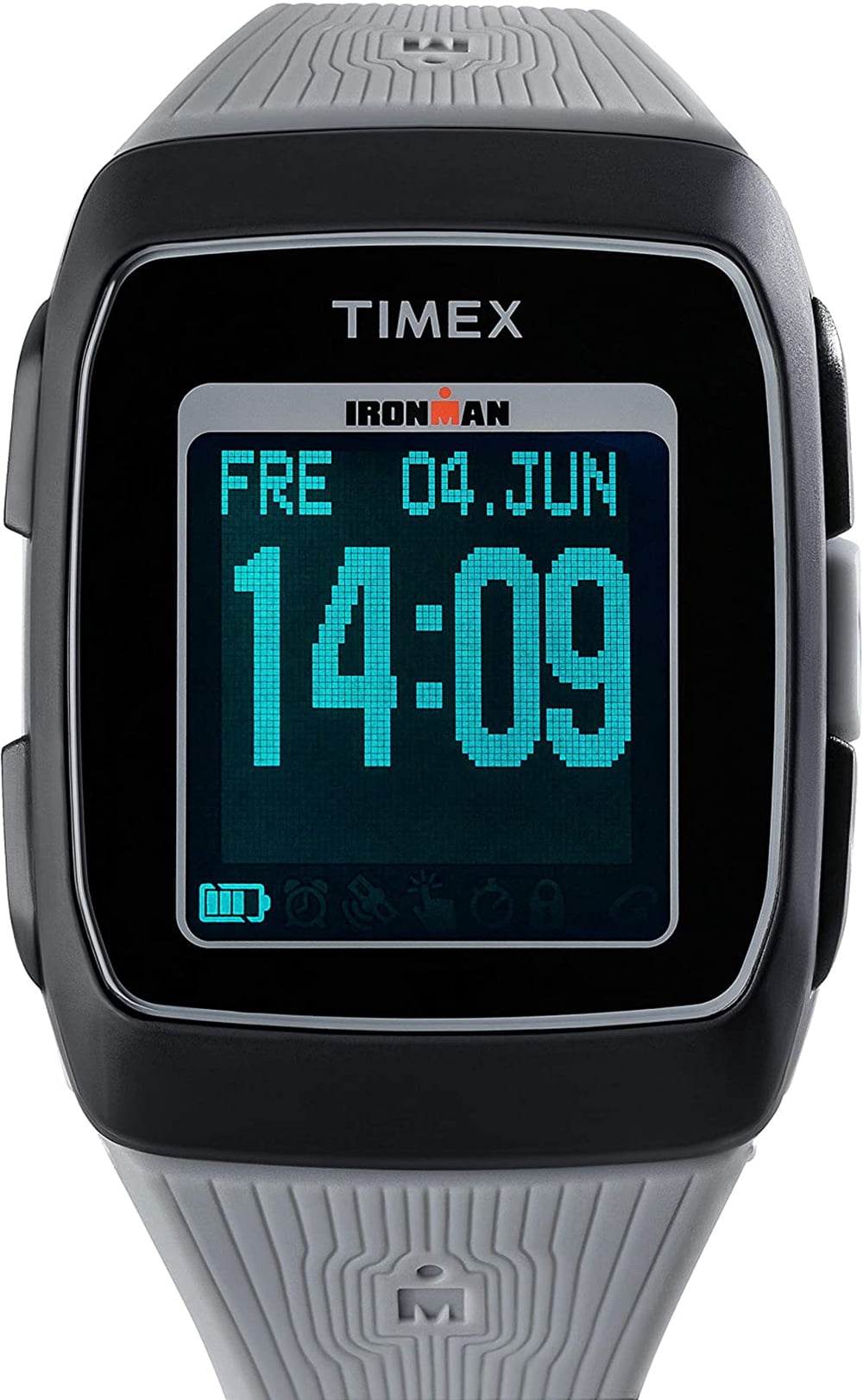 Timex Men's Ironman GPS Rechargeable 100m Grey Silicone Watch TW5M11800 ...