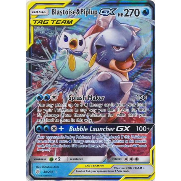 Pokemon Cosmic Eclipse Blastoise & Piplup GX #38 - Walmart.com ...