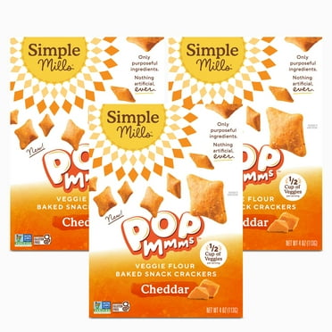 Simple Mills Cheddar Pop Mmms, Gluten Free Baked Snack Crackers, 4 oz ...