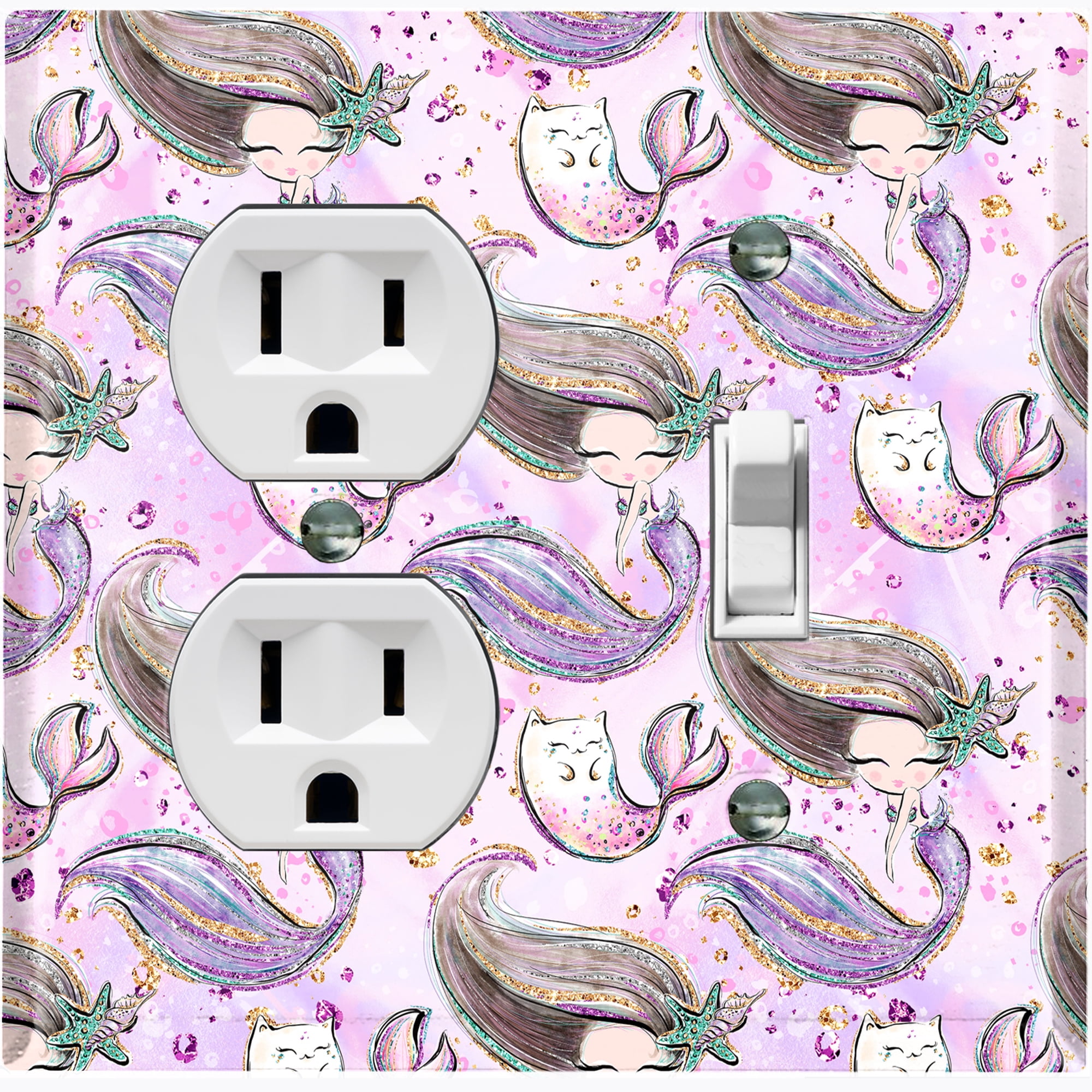 Princess Pink glitter butterfly jeweled light switch cover and electric ...