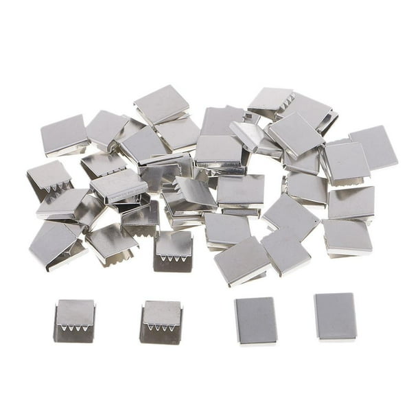 50pcs Metal Belt Buckle End Tip For Cotton Webbing Leather (Two Colours ...