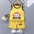 Baby Boy Outfits Kids Retro Embroidery Animal Sleeveless Top and ...