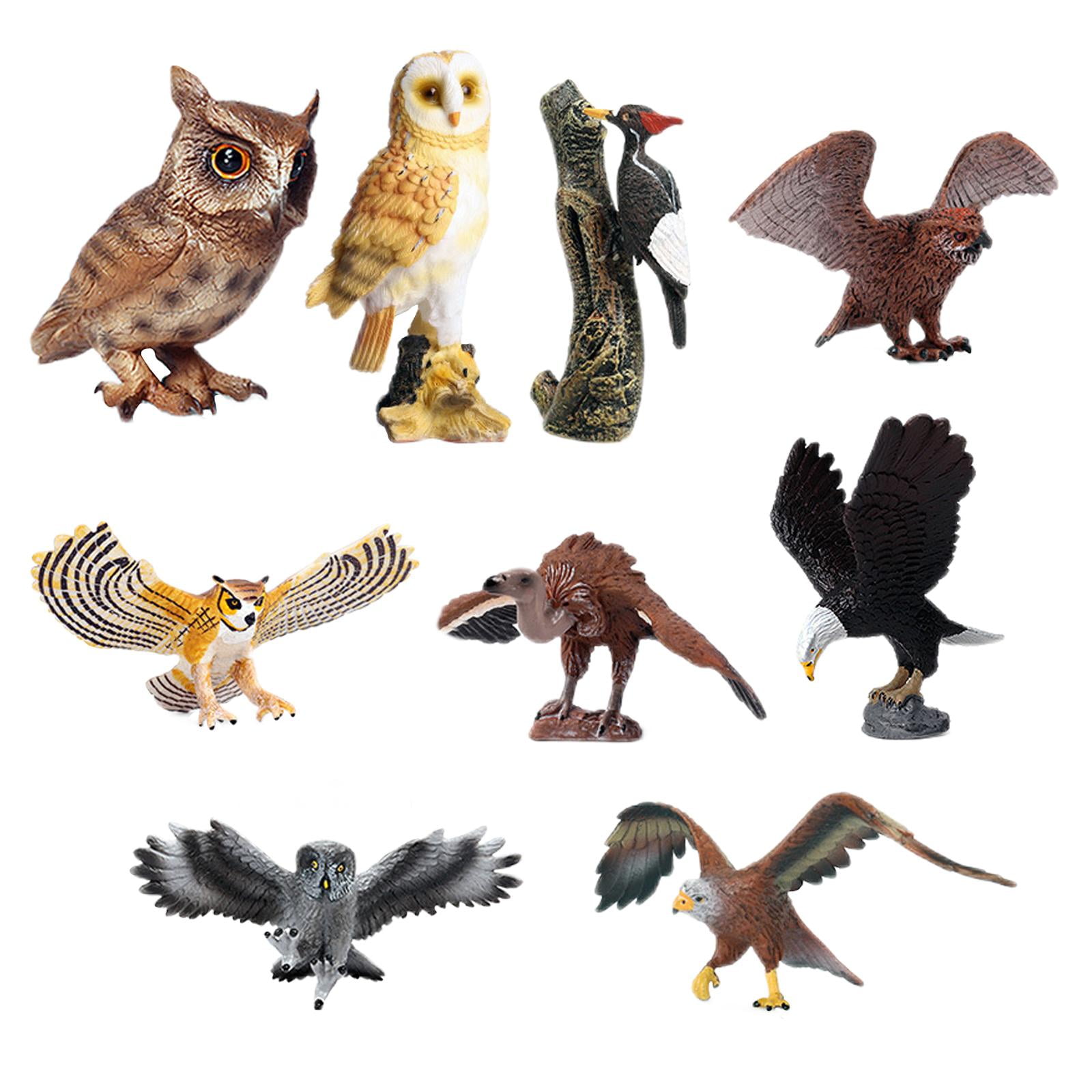 9x Lifelike Tiny Birds Figures Toy Set Eagle Action Figure Figurines ...