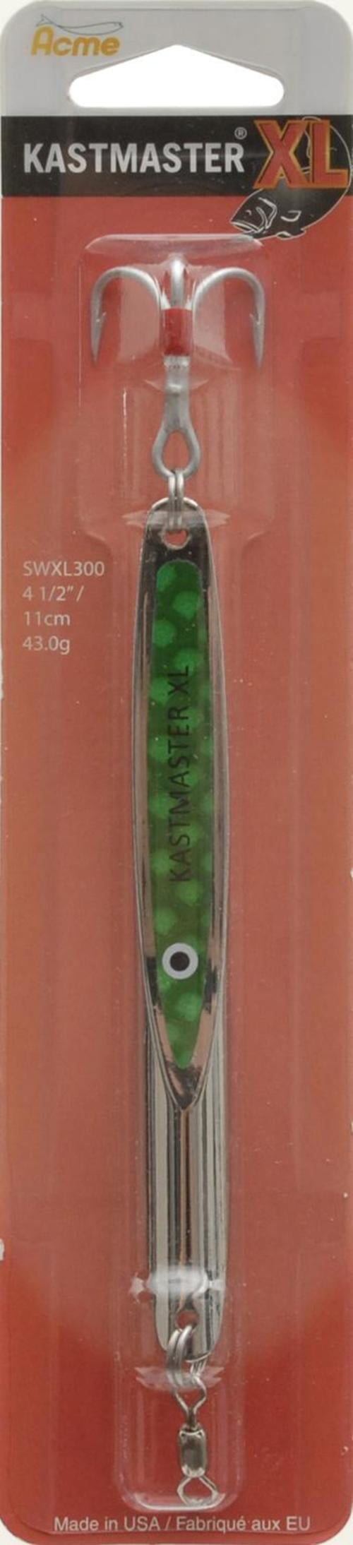 Acme Tackle Kastmaster XL Fishing Lure Spoon 4 1/2 " Green on Silver ...