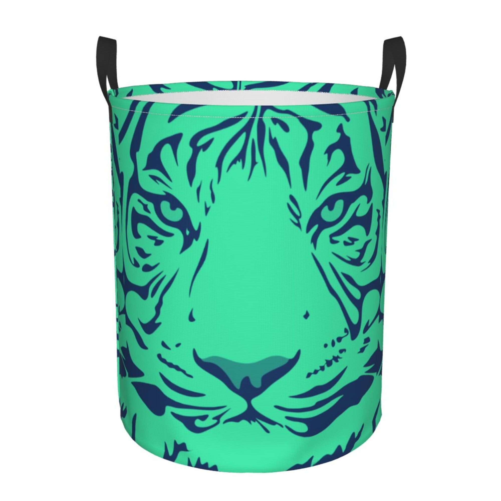 ZICANCN Laundry Basket Organizer, Tiger Art Pattern Green Blue ...