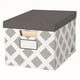 Bankers Box 3-Count Decorative, Letter/Legal File Box, Grey, Diamond ...