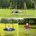 Yesfashion Outdoor Swings for Kids Metal Swings with Saucer Swing Seat ...