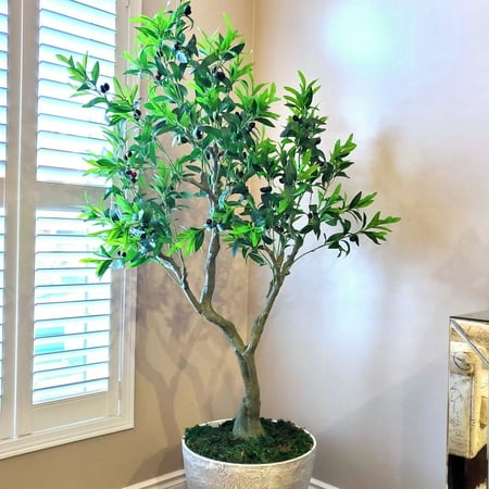 Large 160 cm/60 inches, Realistic Faux Olive Tree with Olives, Fake ...