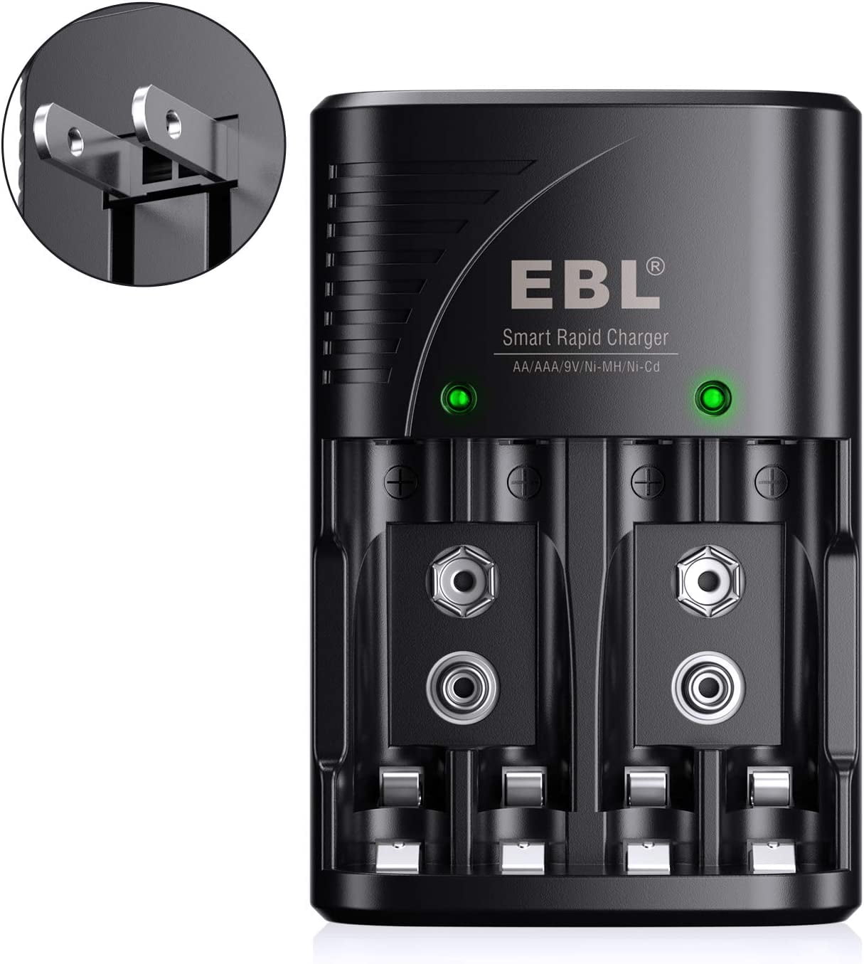 Buy EBL Smart Rapid AA AAA Charger for AA AAA 9V Rechargeable Batteries ...
