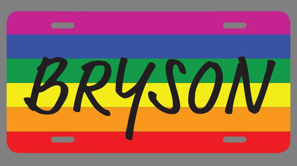 Bryson Name Pride Flag Style License Plate Tag Vanity Novelty Metal ...