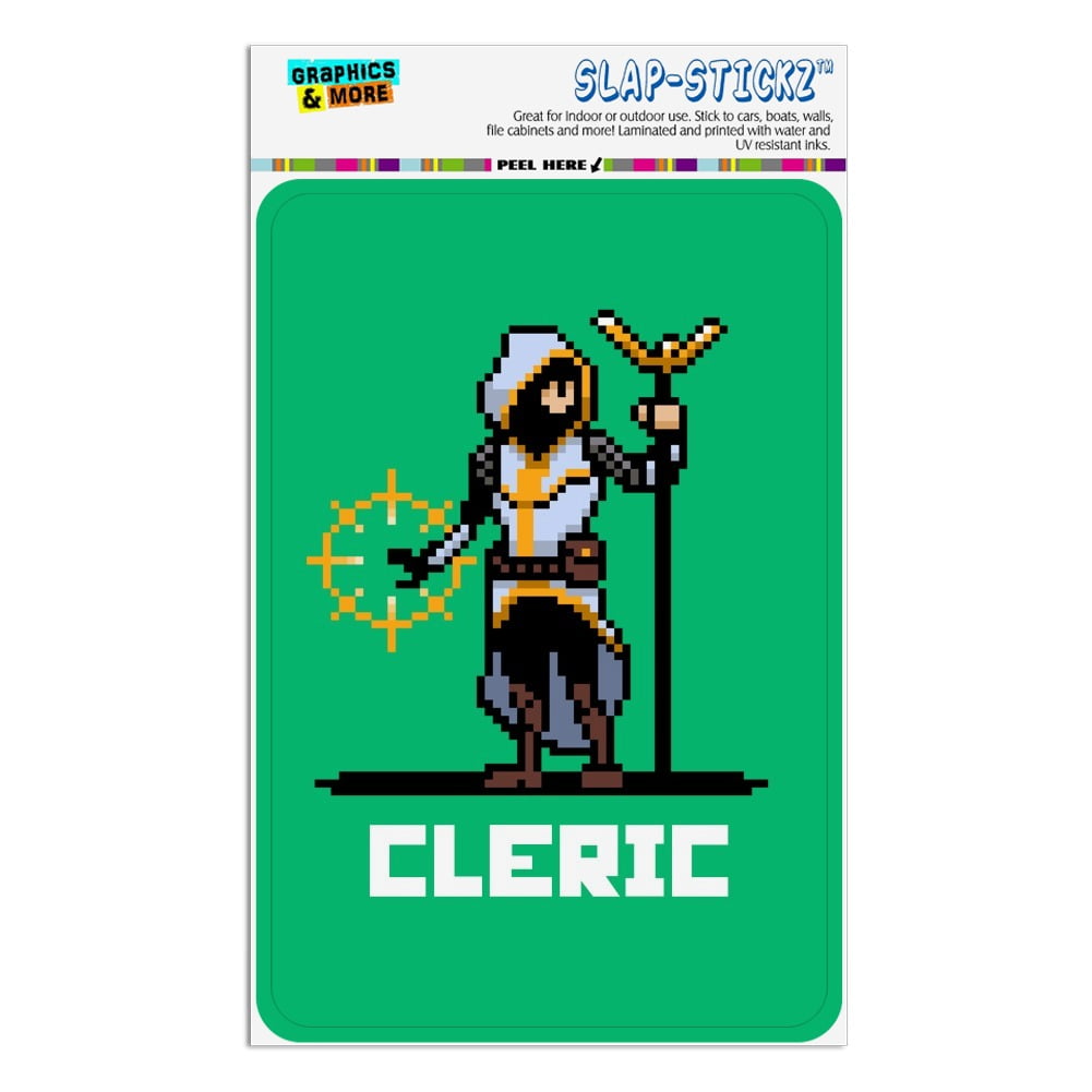 8-Bit Retro Pixel Cleric Priest Healer Games RPG Home Business Office ...