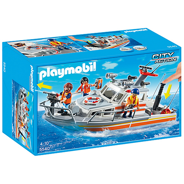 Playmobil - 5540 | City Action: Coast Guard Rescue Boat With Water Hose ...