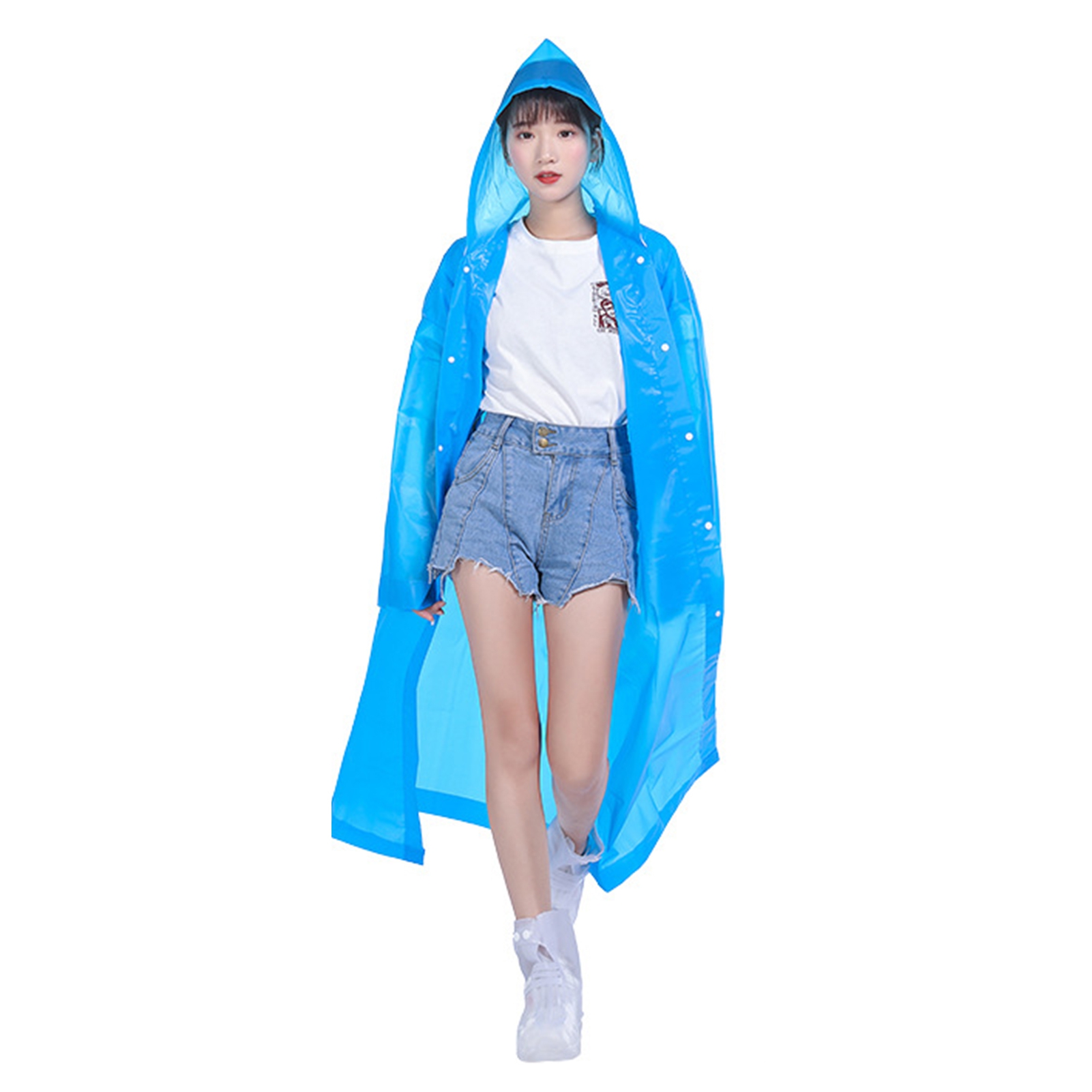 Litie Outdoor Solid Color Long Sleeve Single-breasted Drawstring Hooded ...