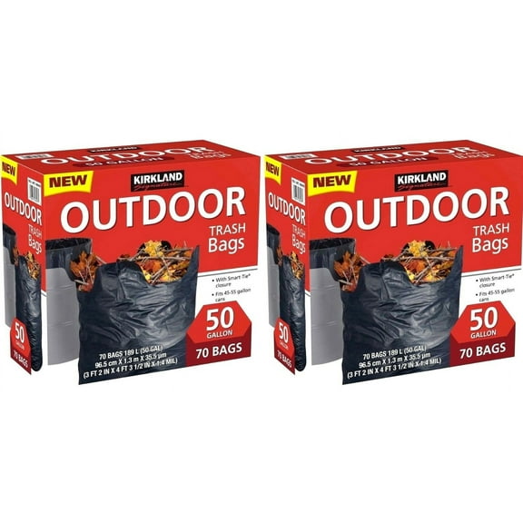 Outdoor Trash Bags, 50 Gallon, 70 ct 2 Pack - Walmart.com