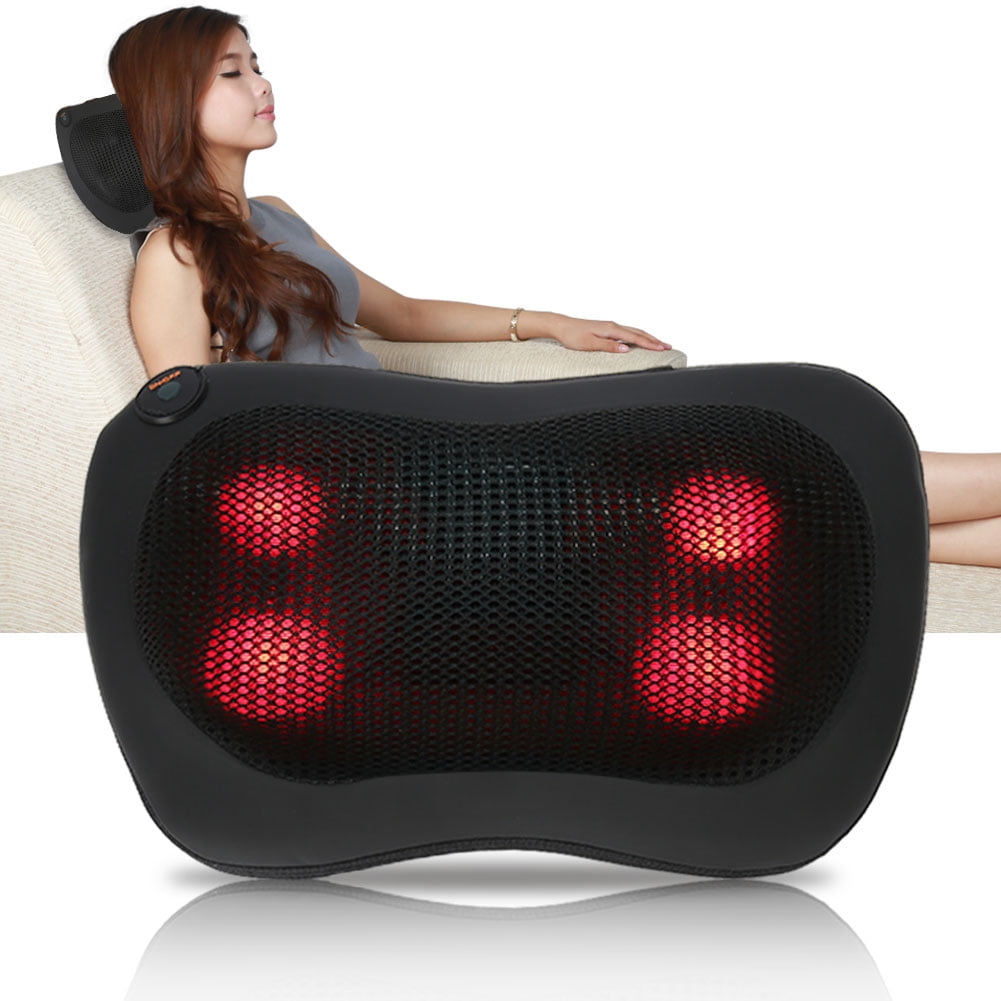 Tebru Portable Electric Massage Pillow Heating Therapy Neck Waist Leg Arm Massage Massage