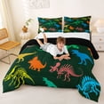 Aikeke Animal Dinosaur Queen Comforter Set 3 Pieces, Rustic Jungle ...