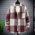 Futezty Flannel Shirts Men Plaid Outerwear Button Down Modern Fit Long ...