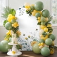 Yellow Flowers Arch Backdrop Cover 4 FT Eucalyptus Leaves Spring Plants ...