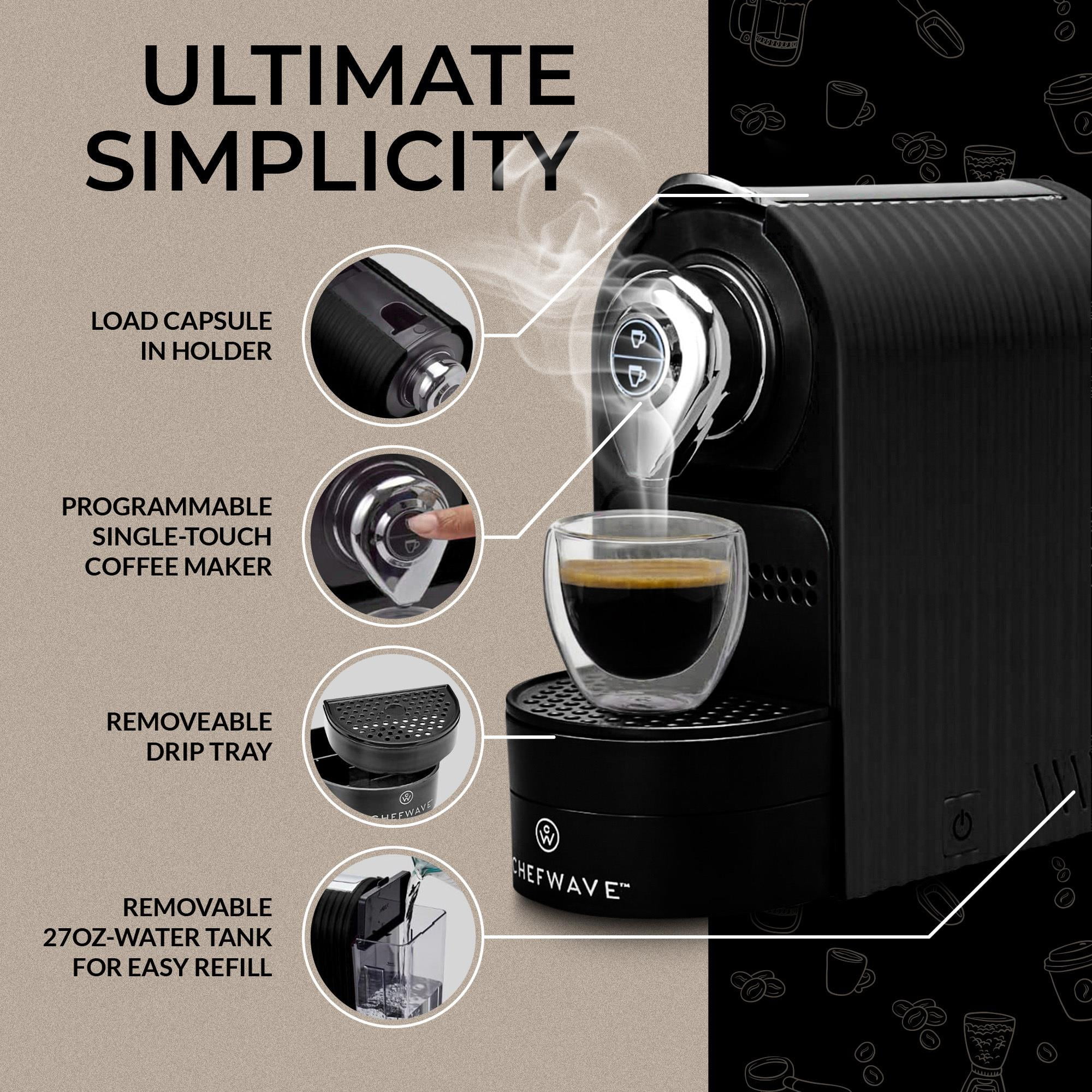 Reusable Nespresso Pods ChefWave Nespresso Compatible Espresso Machine ...