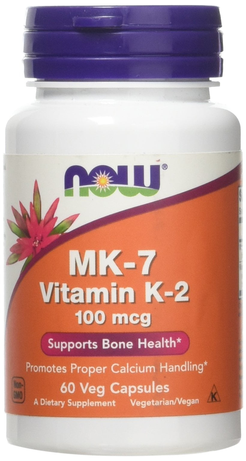 Suplemento NOW Foods MK-7 de vitamina K-2, 100 mcg, 60 cápsulas x3 | Bodega Aurrera en línea
