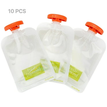 PandaEar Reusable Easy Fill Silicone Baby Food Pouches, 7 Pack, BPA ...