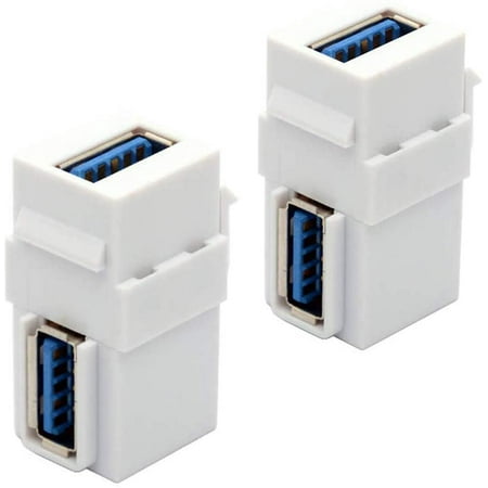 90 Degree Right Angled USB 3.0 Keystone Jack Inserts, (2-Pack) USB to ...