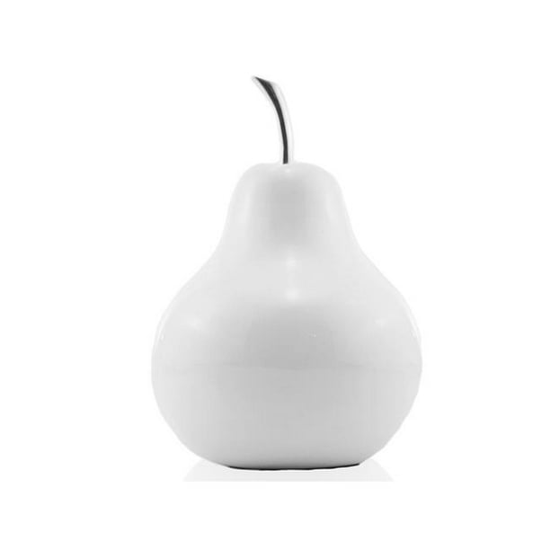 HomeRoots 383744 White Medium Pear Shaped Aluminum Accent Home Decor ...