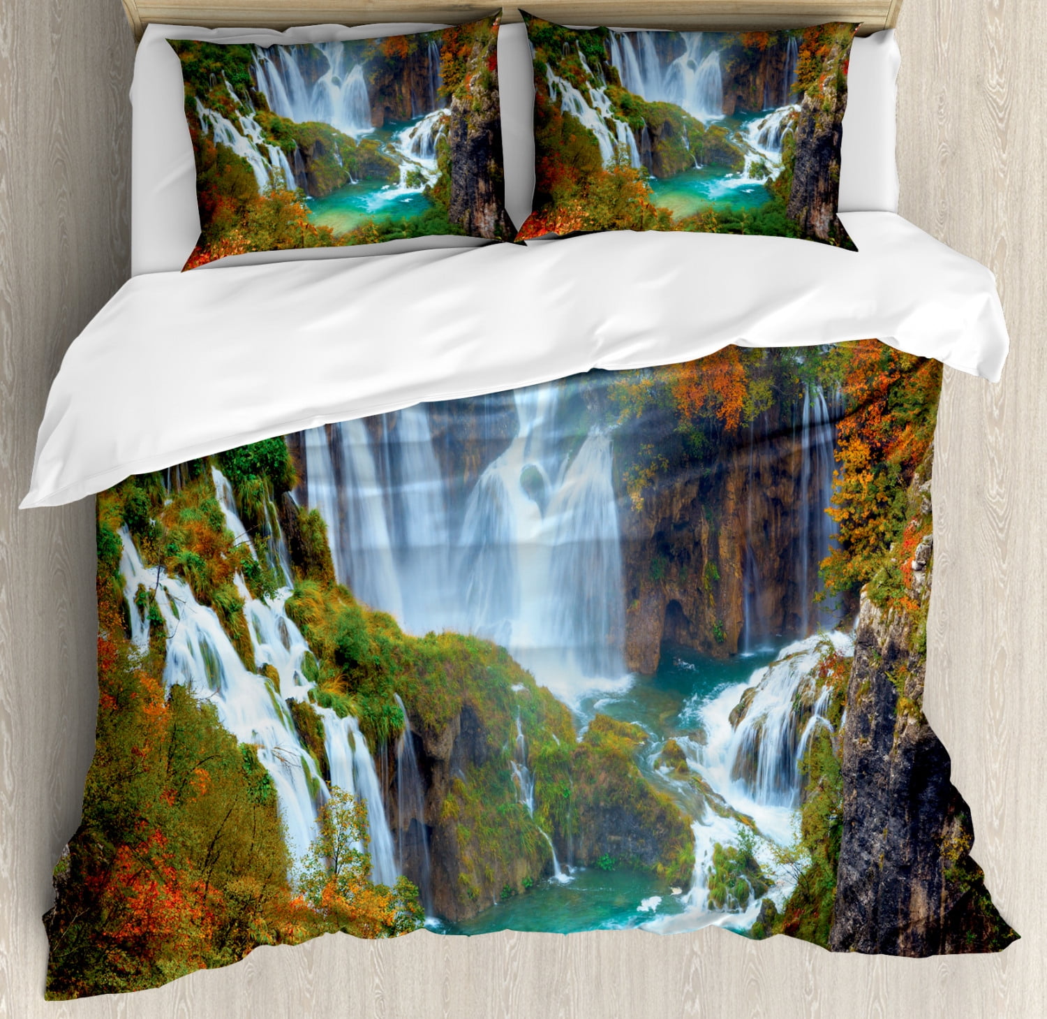 Croatia Duvet Cover Set King Size, Nature Themed Outdoor Scene of ...