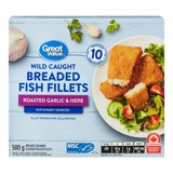 Great Value Roasted Garlic & Herb Breaded Fish Fillets, 500 g - Walmart.ca