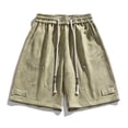 BiZtdJrK Army Green Men Big and Tall Summer Shorts Drawstring Elastic ...