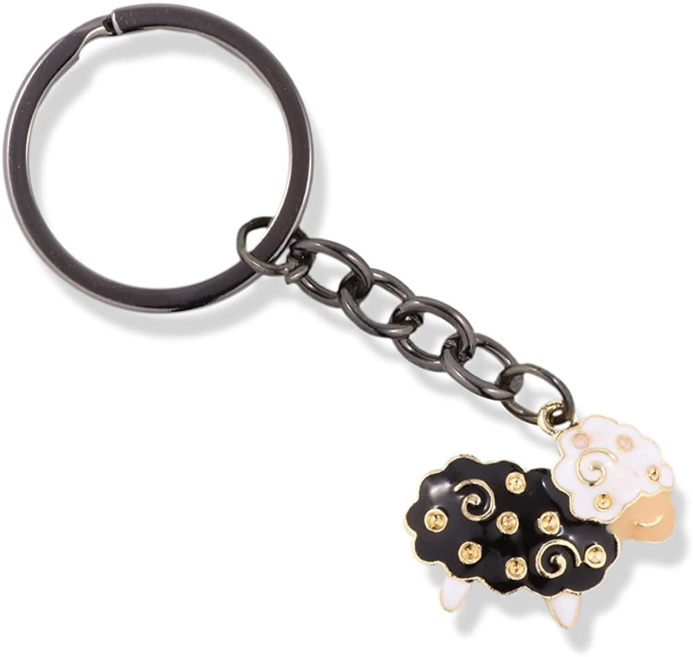 EPJ Sheep with White Head Black Body and Tan Face Charm Keychain ...