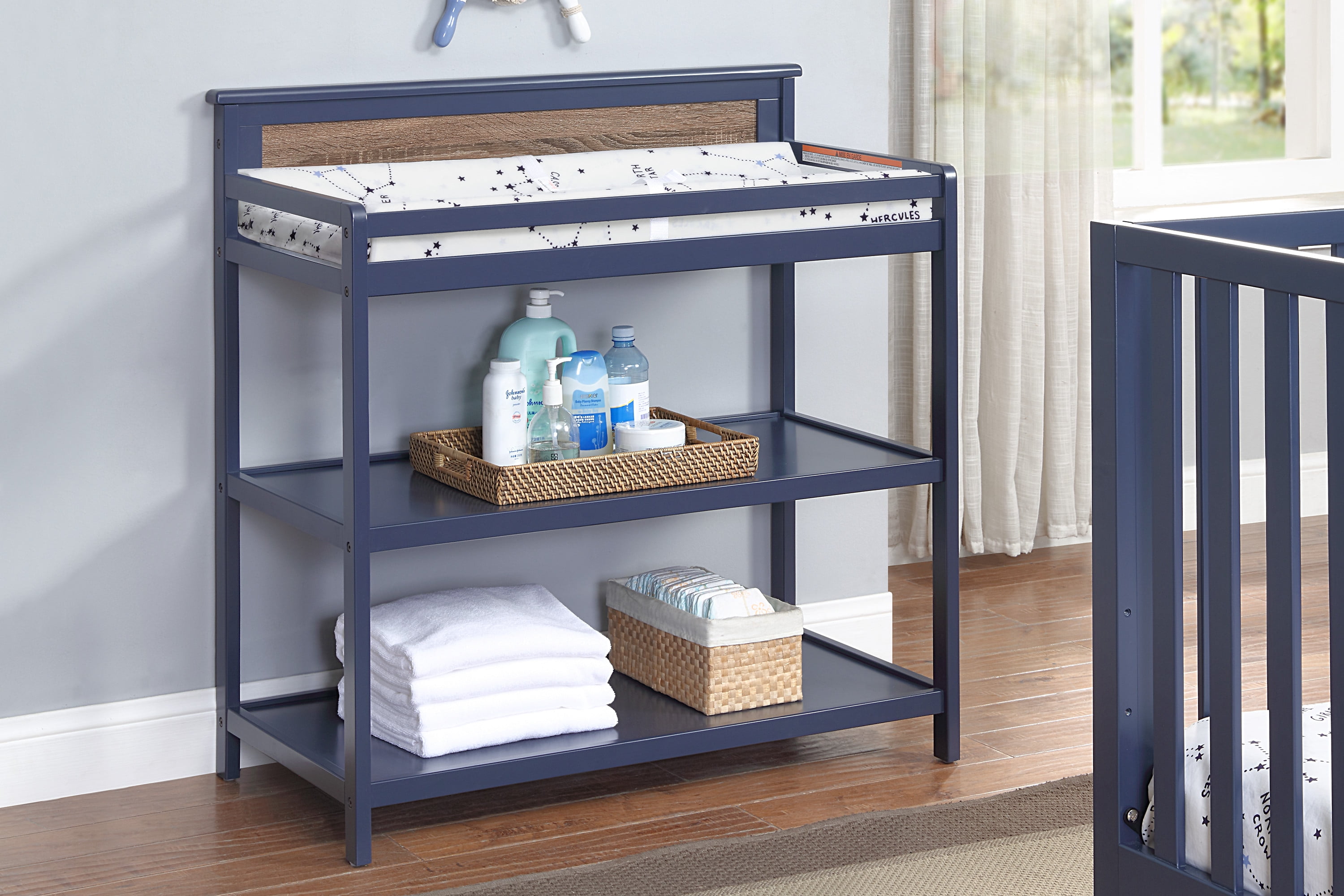 Suite Bebe Connelly Changing Table in Midnight Blue and Vintage Walnut ...