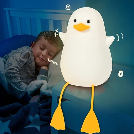 Duck Night Light for Kids, Cute Seagull Silicone Bedside Lamp for ...
