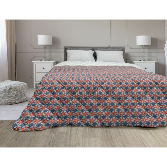 Abstract Down Alternative Comforter, Clouds Pattern Modern Stripes and ...