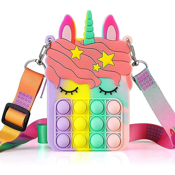 Yaju Pop Unicorn Fidget Purse Bag Toy For Girls, Push Bubble Pop Popit ...