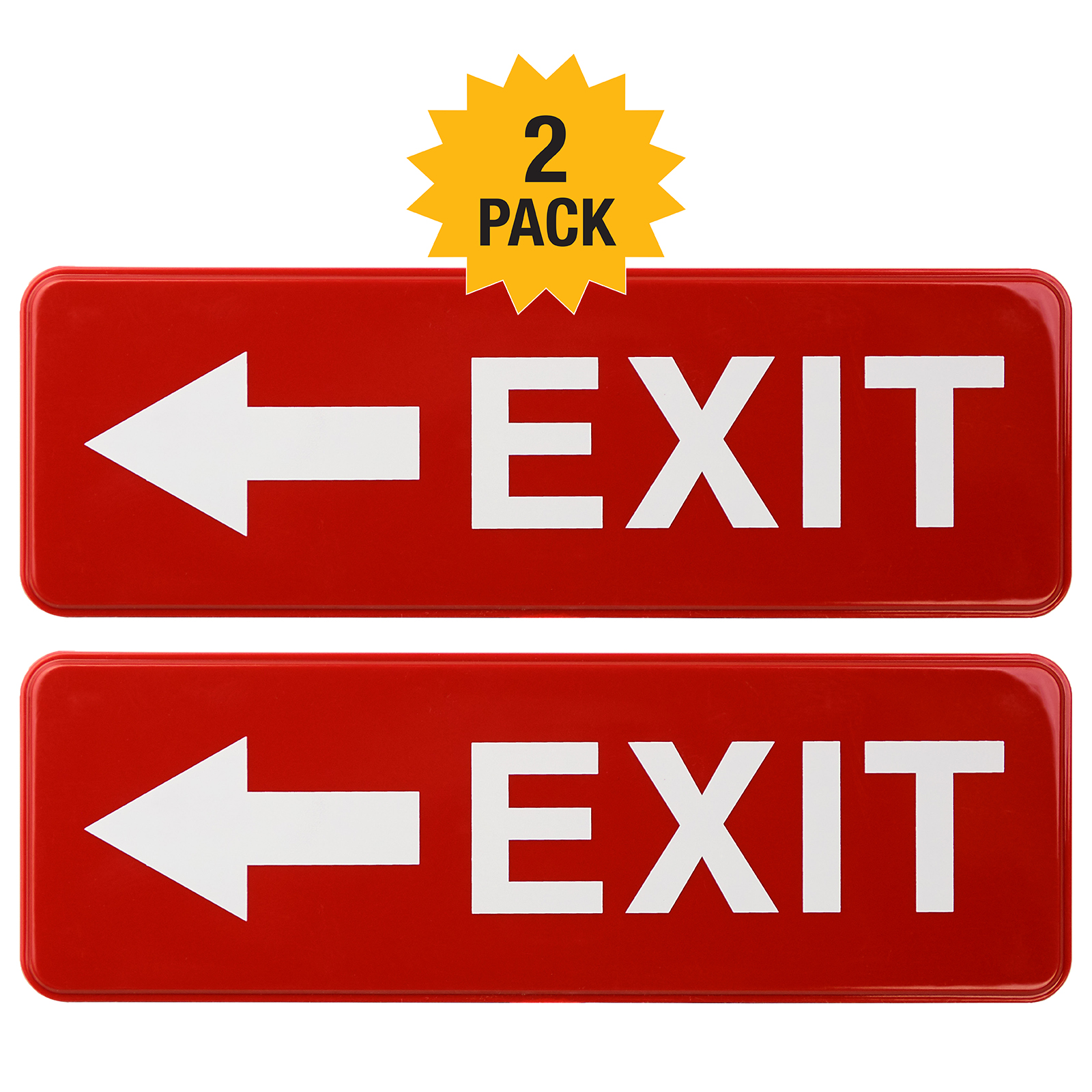 Exit Signs Left Arrow, 9x3, Pack of 2 (Red) - EGP-HD-0281 - Walmart.com ...