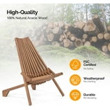 VINGLI FSC Acacia Wood Folding Outdoor Chairs,Weather-Resistant Wooden ...