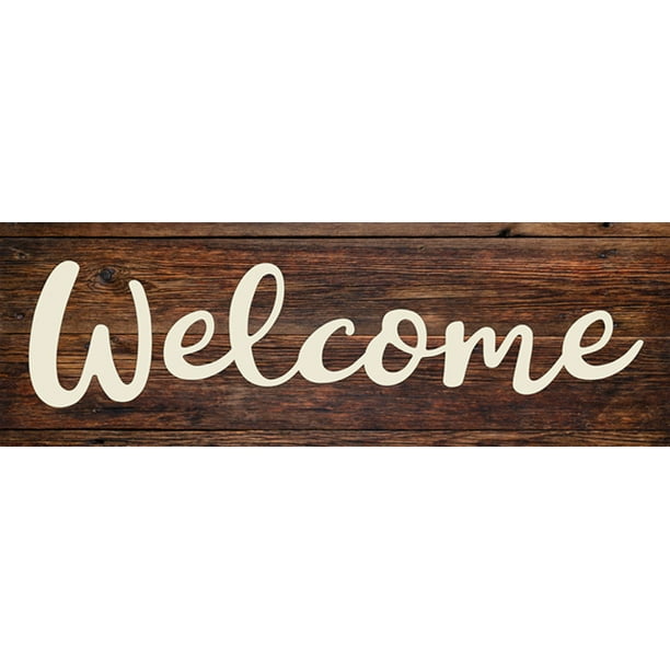 Welcome Rustic Looking Wood Sign Wall Décor Gift 6 x 18 Wood Sign B3 ...